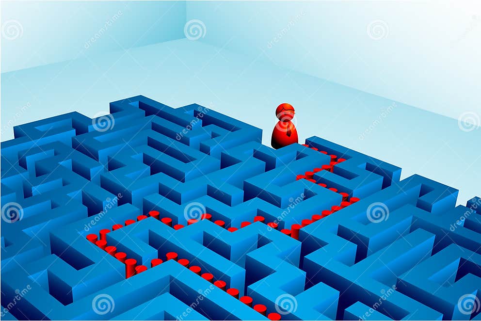 Solved maze stock vector. Illustration of decision, problem - 6422739