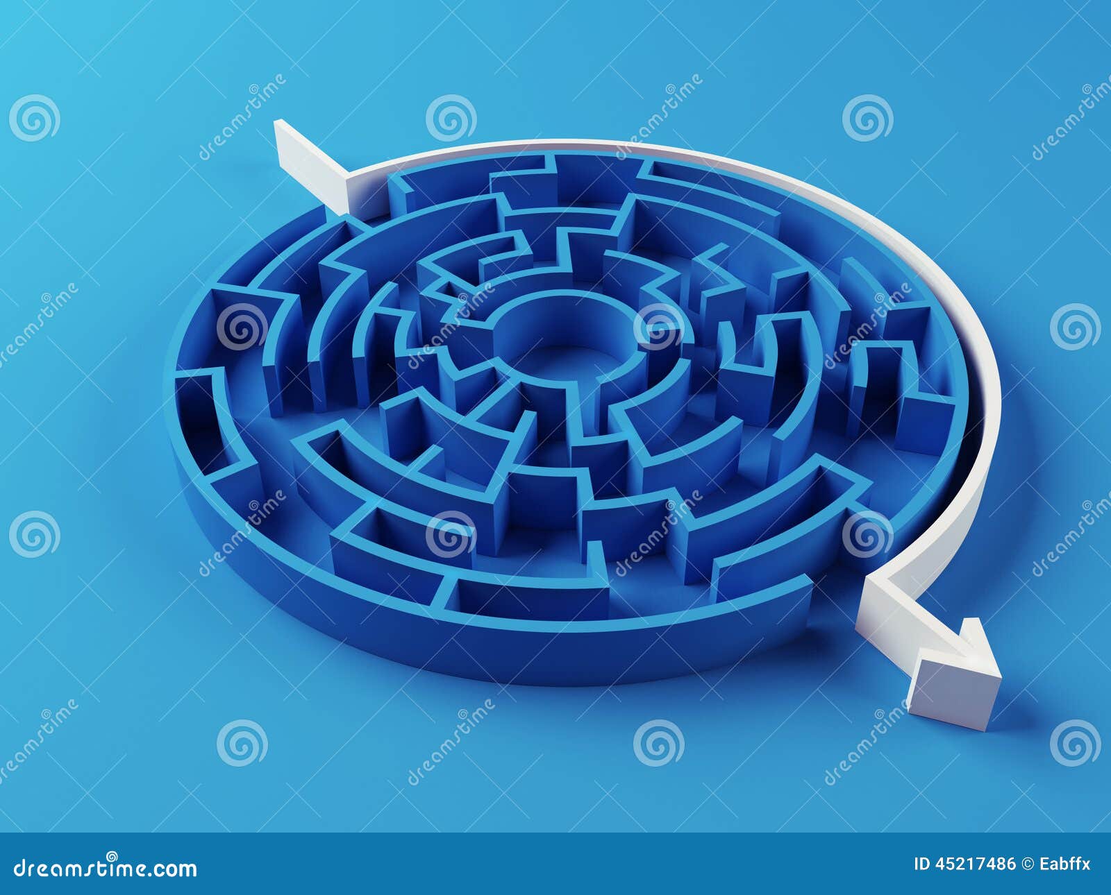 Solved Maze puzzle stock illustration. Illustration of complexity ...
