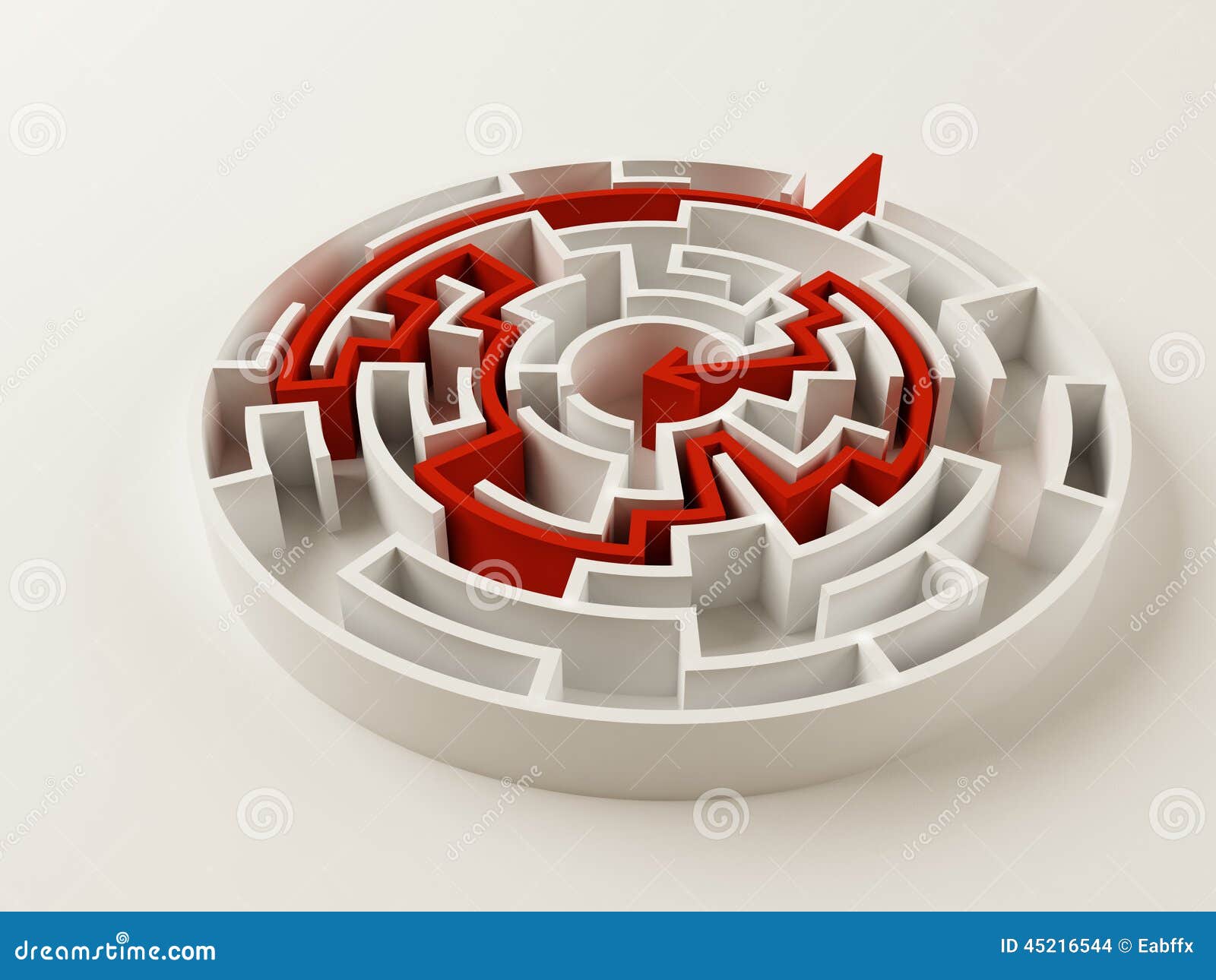 Solved Maze puzzle stock illustration. Illustration of ideas - 45216544