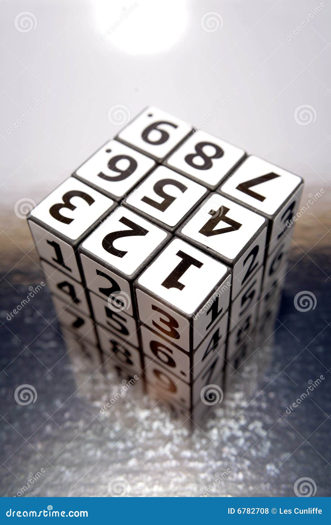 Solved Puzzle Cube stock photo. Image of four, view, digit - 6782708