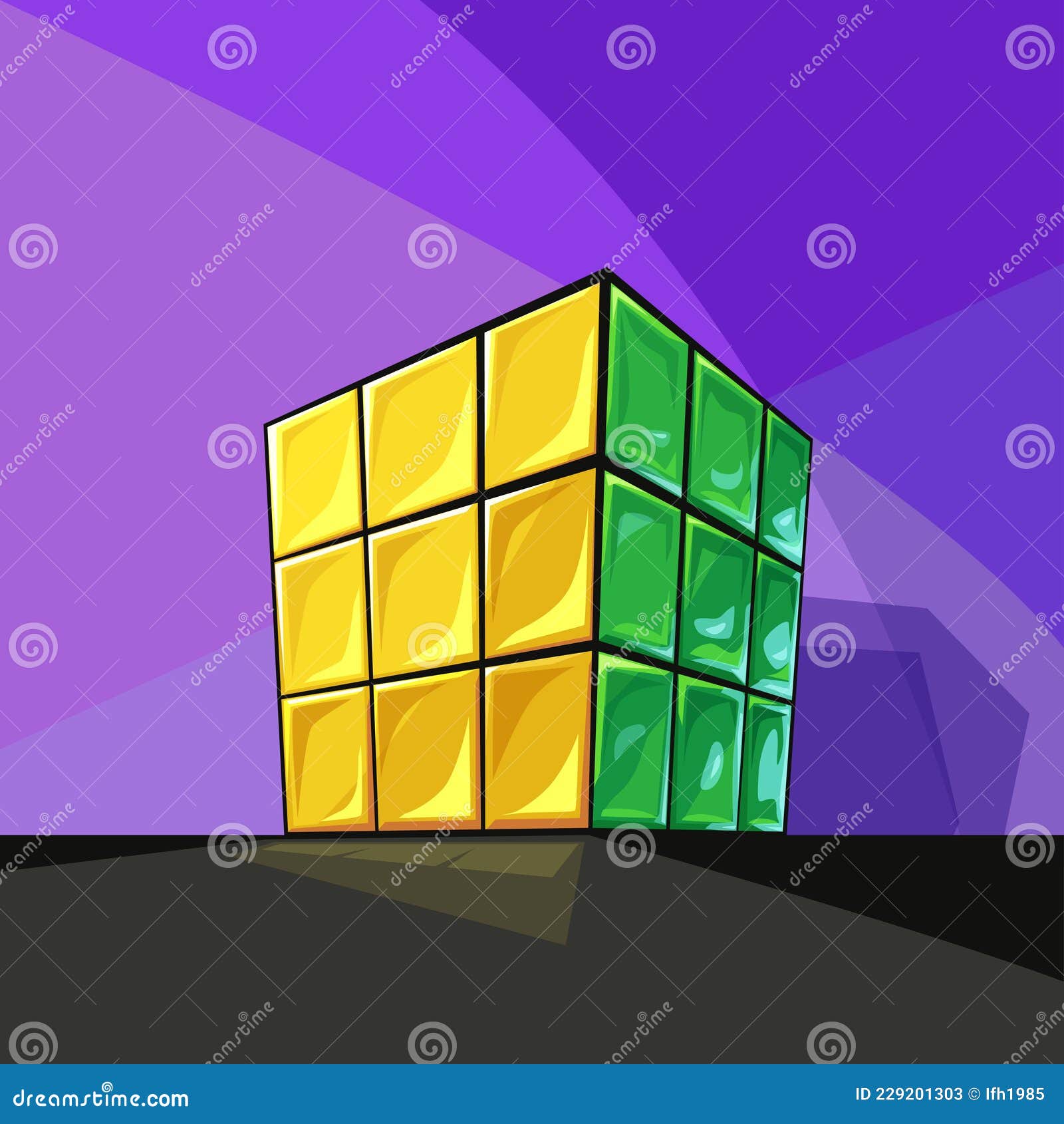 Set Of Solved Rubik Cubes From Every Side All Possible Assembled ...