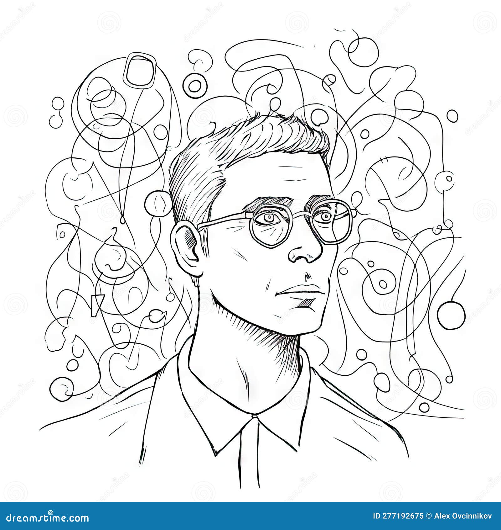 Solving Business Problems: Continuous Single Line Drawing. Stock ...