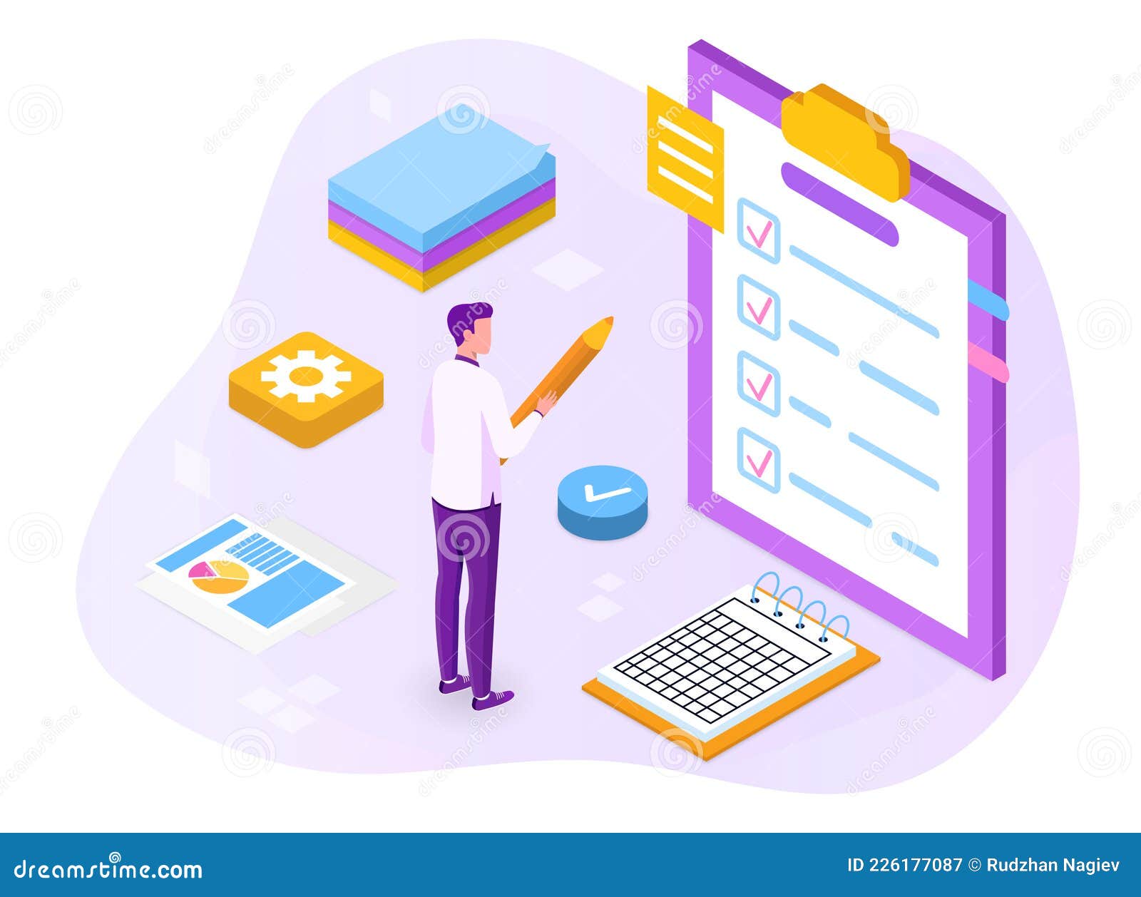 Solving challenging tasks stock vector. Illustration of people - 226177087