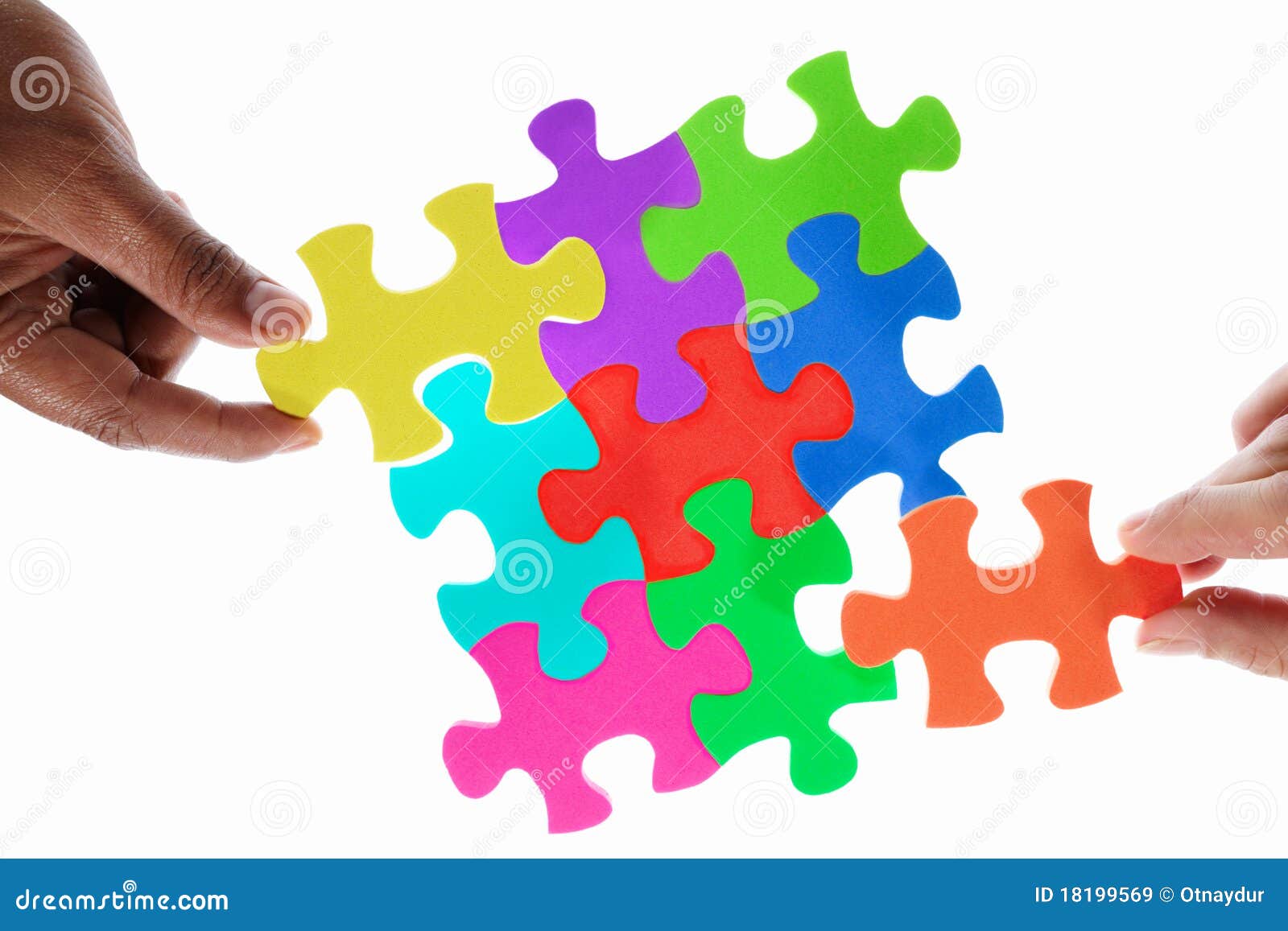Solving colorful puzzle stock image. Image of concept - 18199569