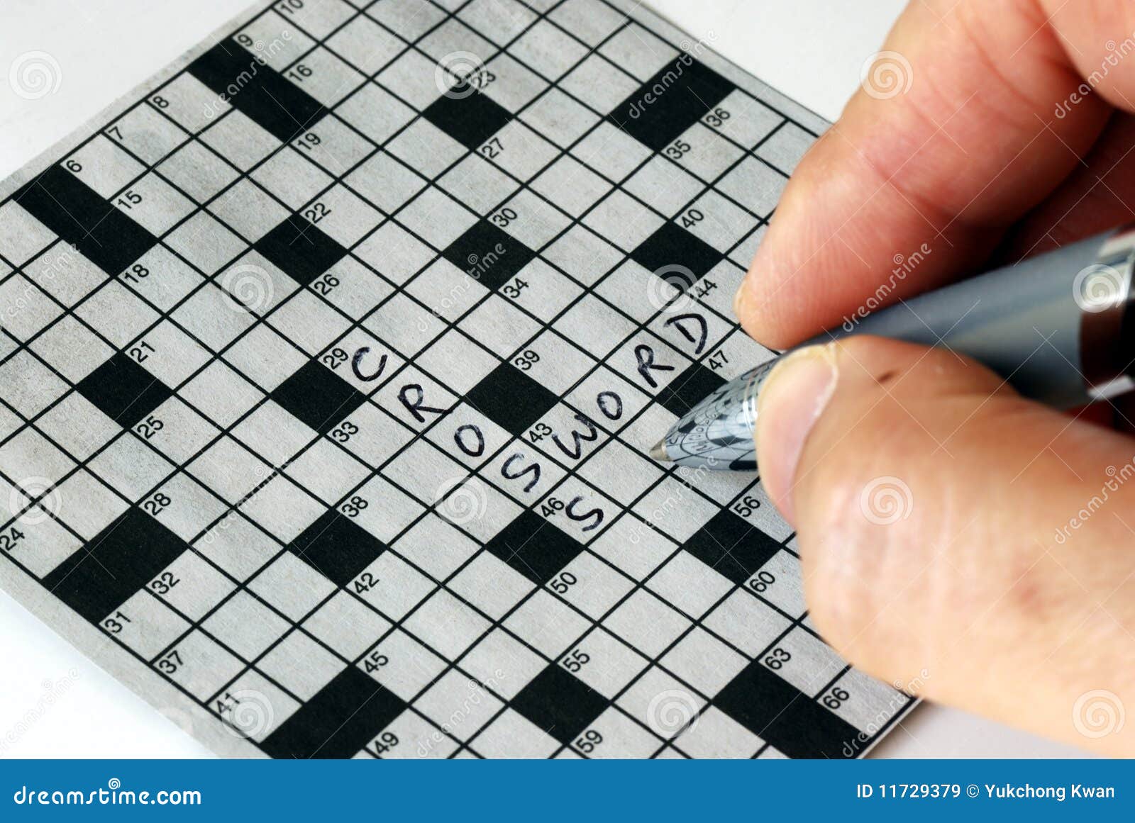 Solving the Cross Word Puzzle Stock Image - Image of execution, brain ...