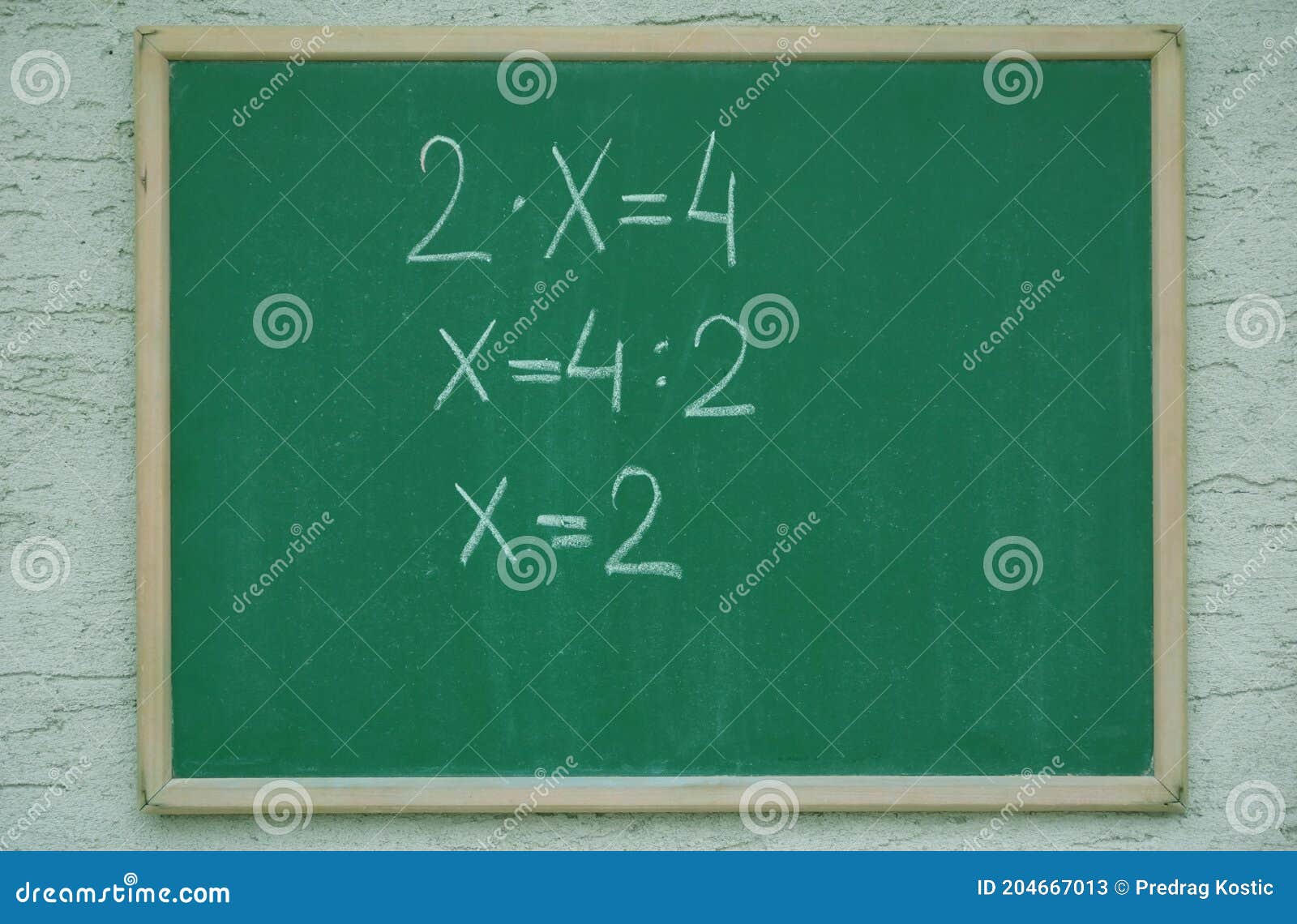 Solving an Equation with One Unknown. Equation with Number 2. Stock ...