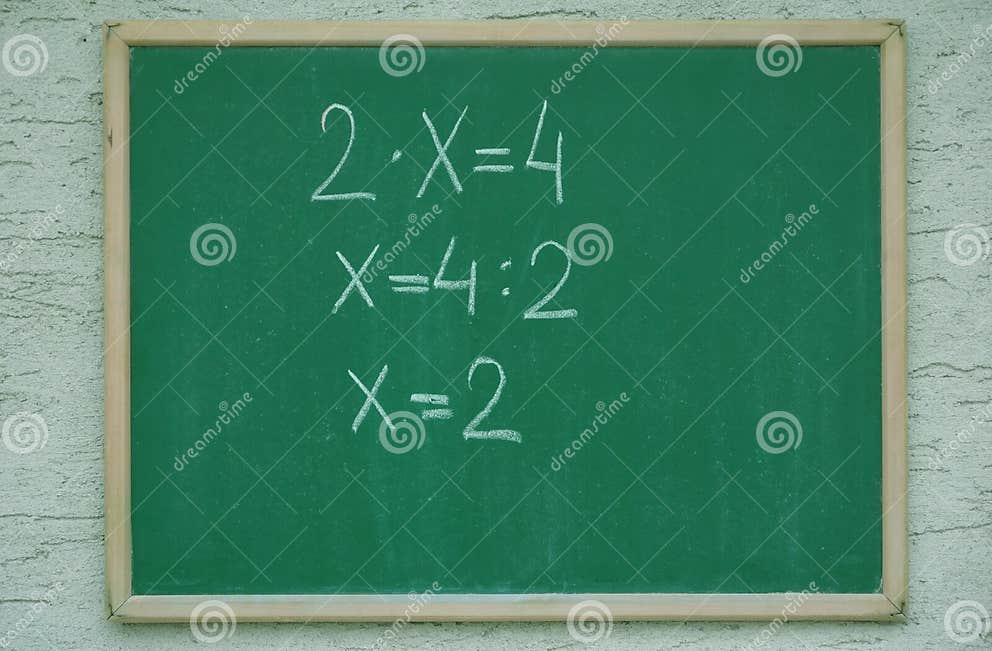 Solving an Equation with One Unknown. Equation with Number 2. Stock ...