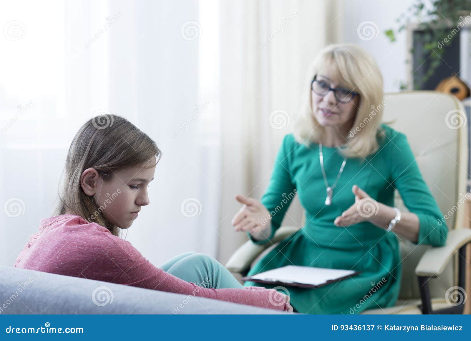 Solving the girl`s problem stock image. Image of girl - 93436137