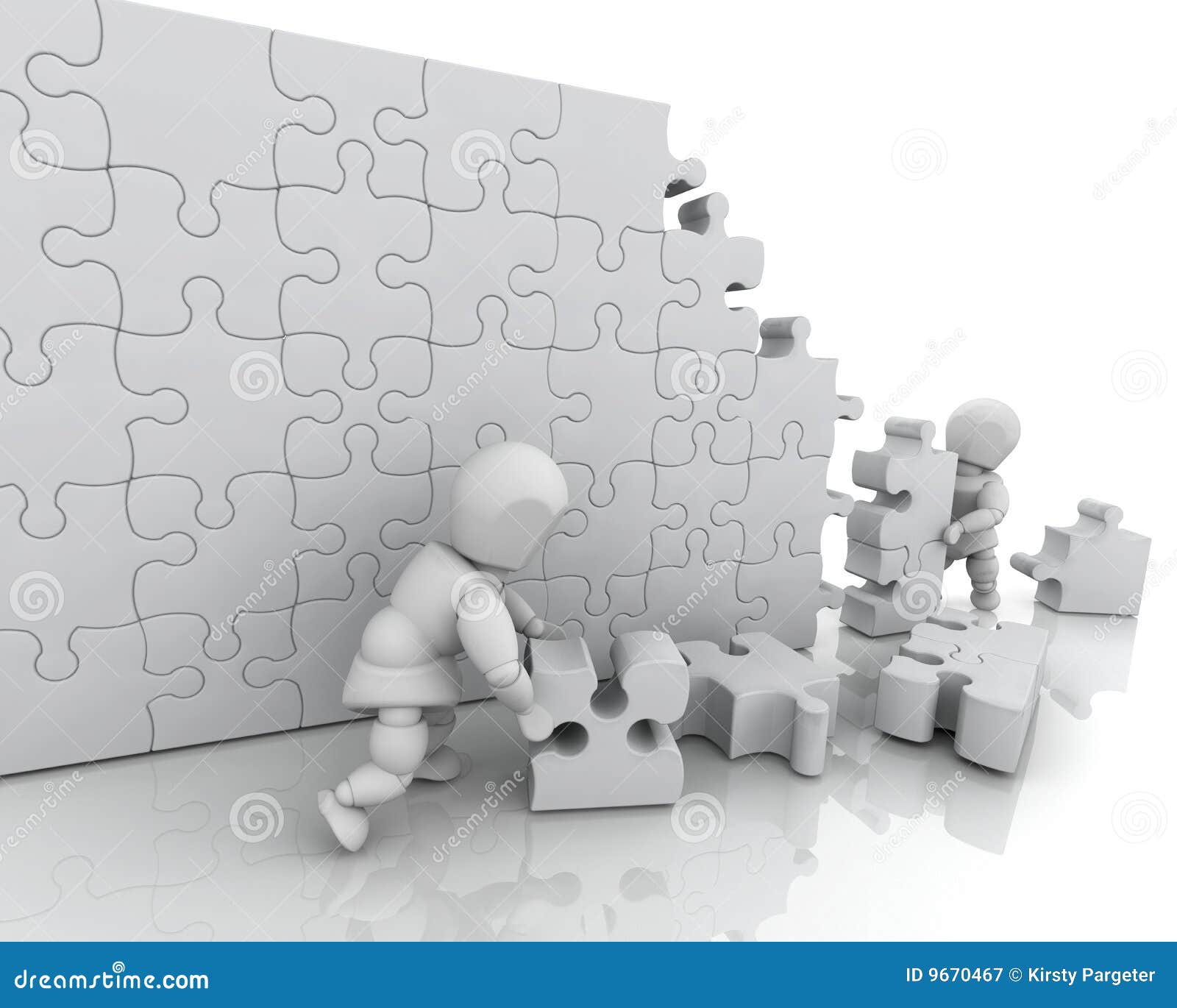 Solving jigsaw puzzle stock illustration. Illustration of skill - 9670467