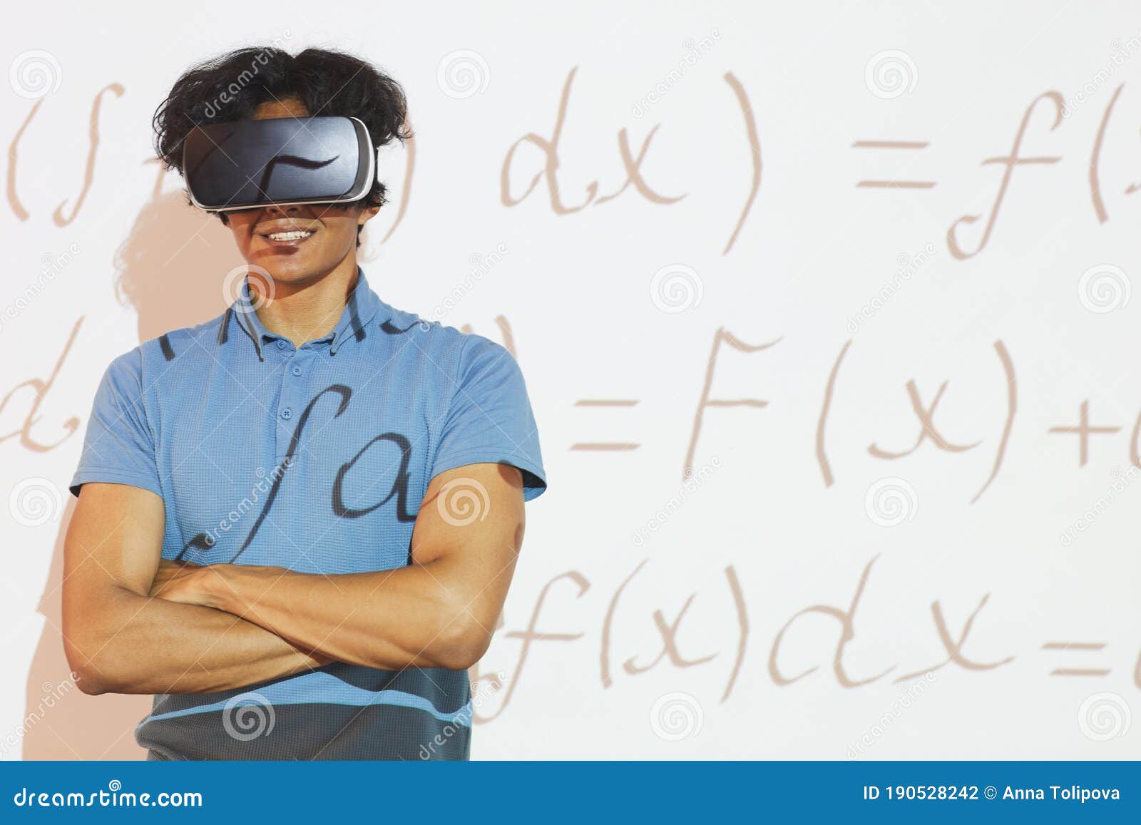 Solving Math Problem Using VR Headset Stock Photo - Image of simulator ...
