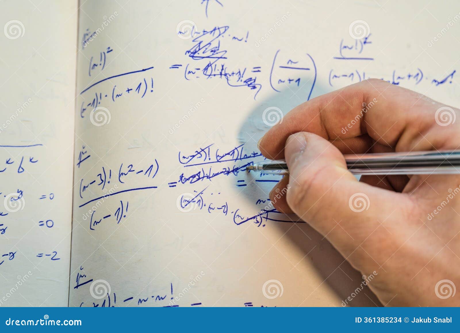 Solving Mathematical Equations – Handwriting in Notebook Stock Photo ...