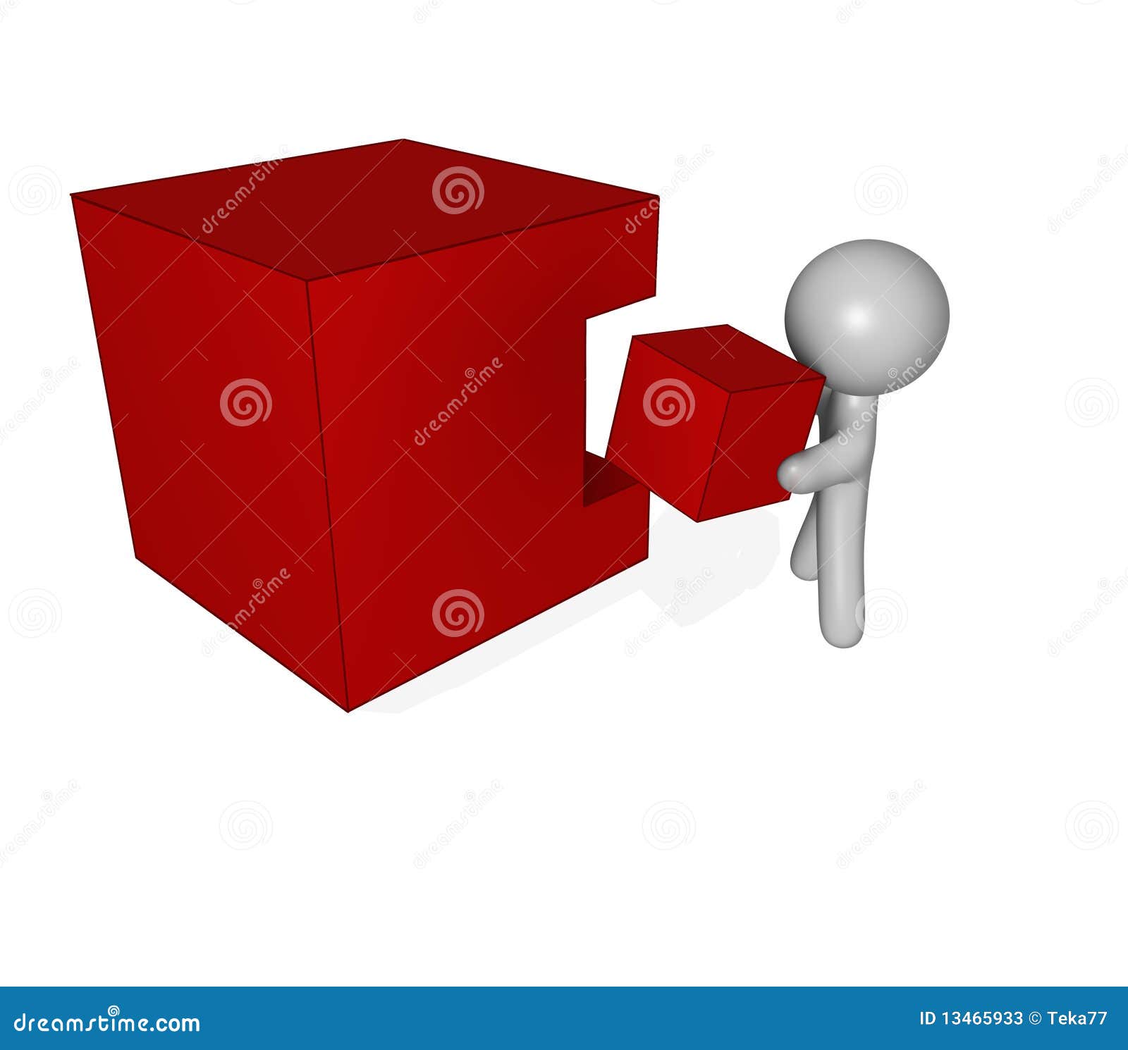 Solving a problem 3d stock illustration. Illustration of problem - 13465933