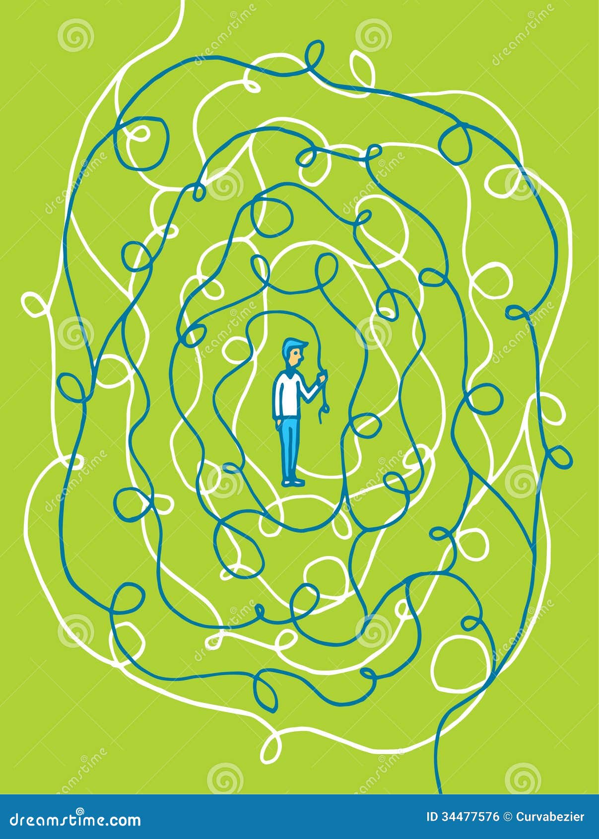 Solving Problem Around or Work it Out Stock Illustration - Illustration ...