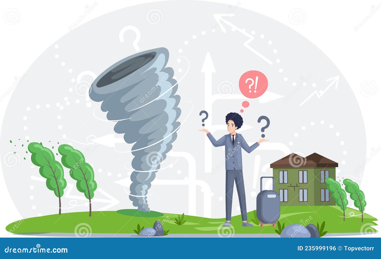 Solving Problem of Environmental Disasters. Huge Tornado Destroying ...