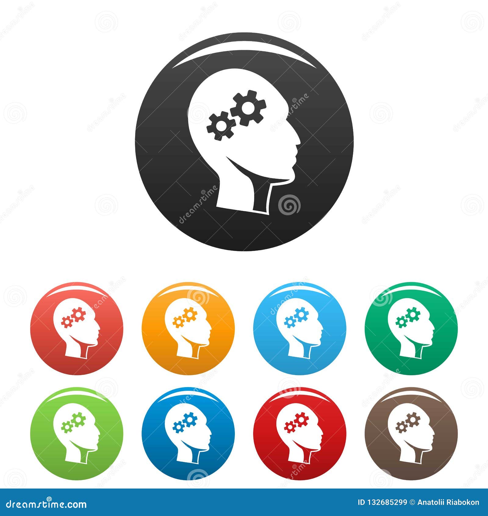 Solving Problem Icons Set Color Stock Vector - Illustration of mark ...
