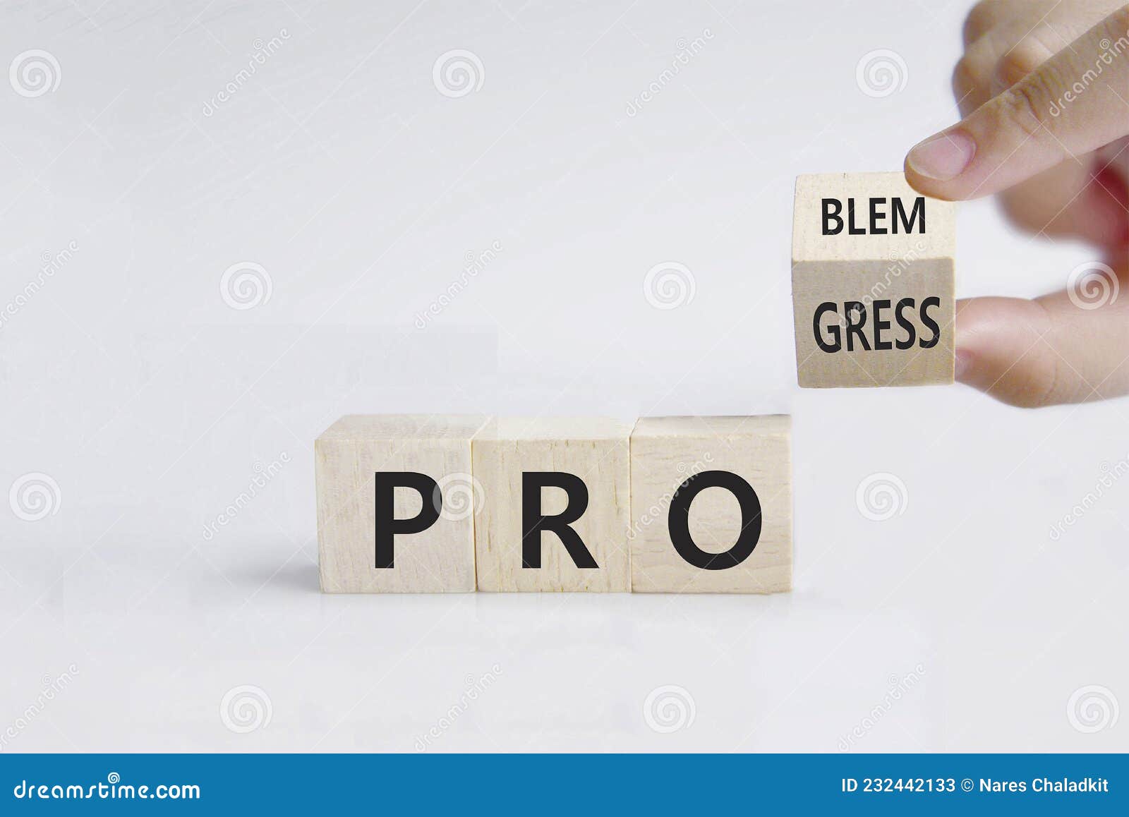 Solving a Problem and Making Progress. Hand Flips a Cube and Changes ...