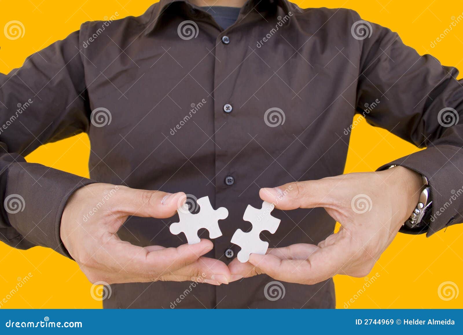 Solving the puzzle stock image. Image of hand, muscular - 2744969