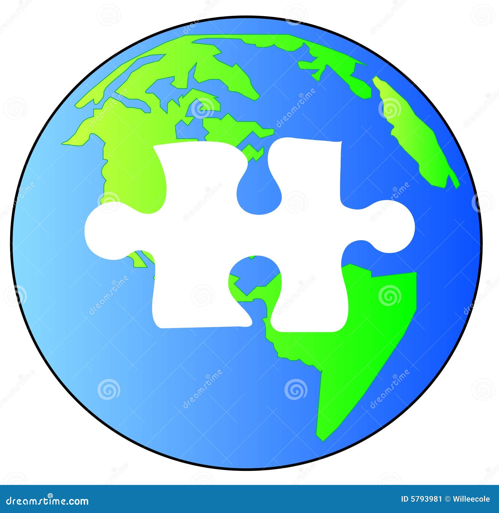 Solving the Puzzle of Earth Stock Vector - Illustration of north ...
