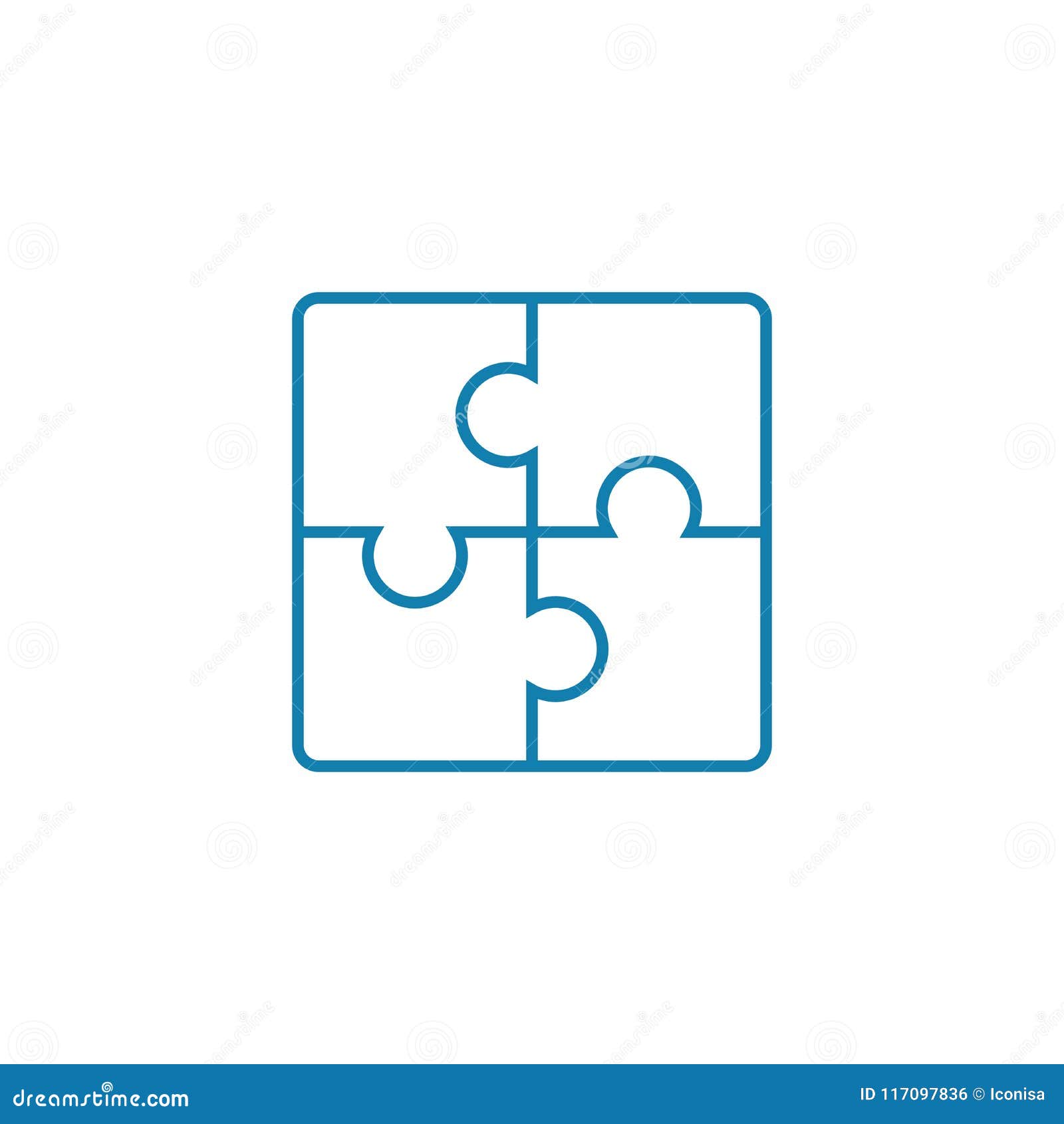 Solving Puzzles Linear Icon Concept. Solving Puzzles Line Vector Sign ...