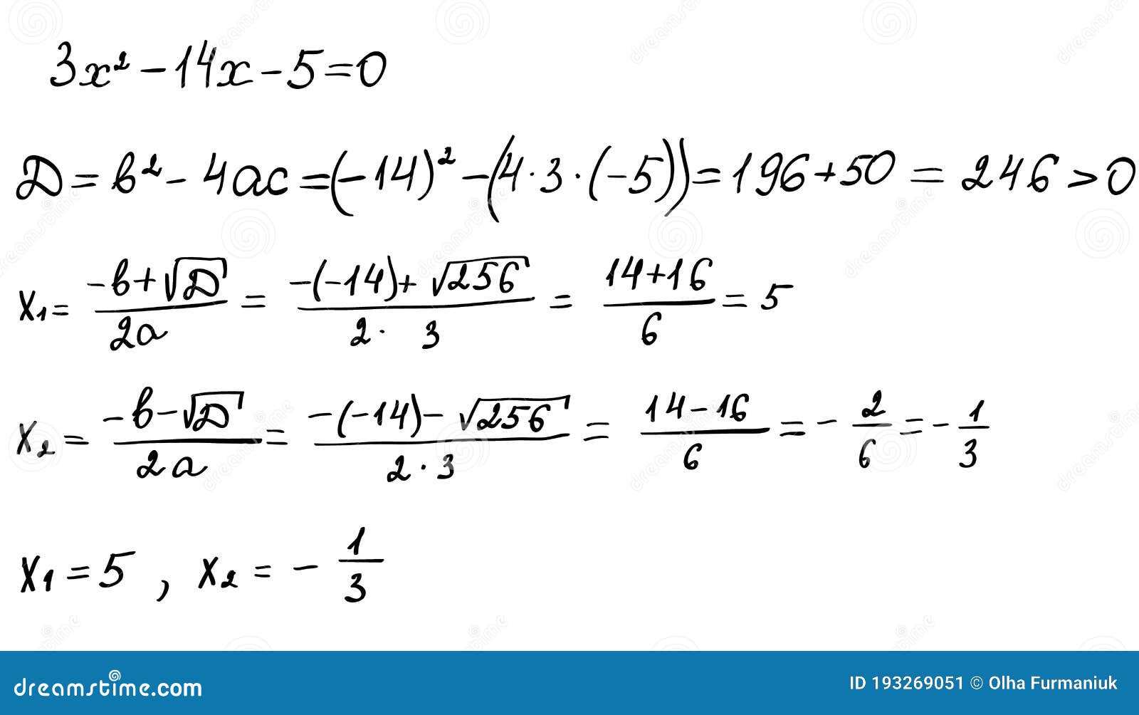 Solving a Quadratic Equation by Task Scheme.Finding Roots.Algebra ...