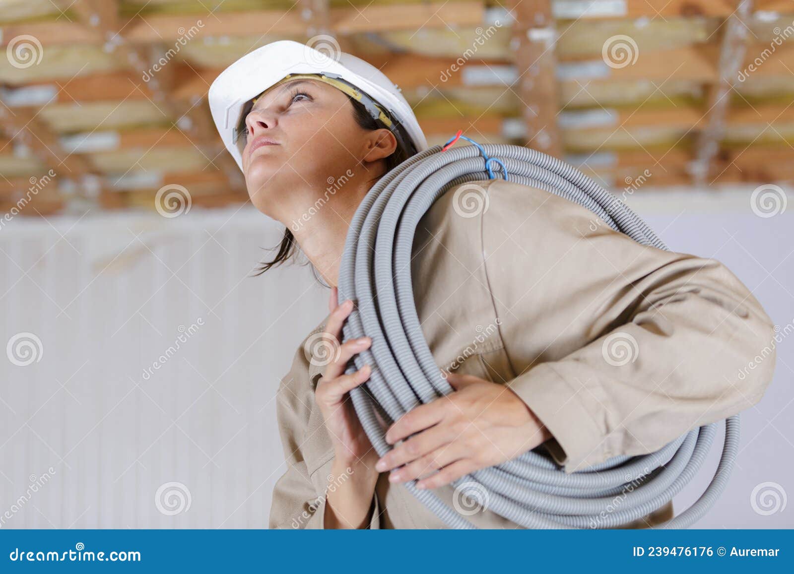 Solving Real Electrician Fixing Electricity Problem Stock Photo - Image ...