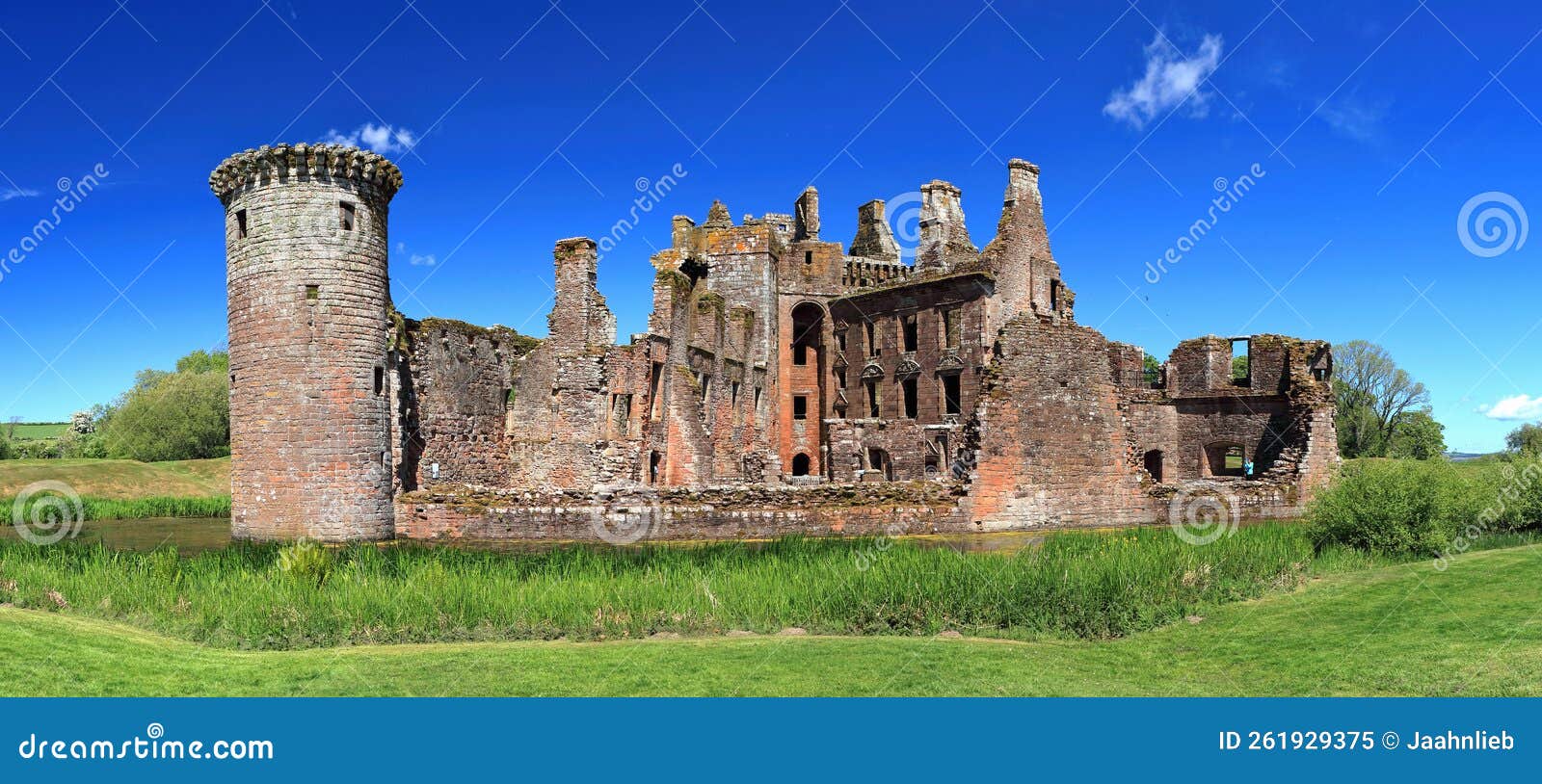 Caerlaverock Castle Ruins Landscape Panorama, Solway Coast, Dumfries ...