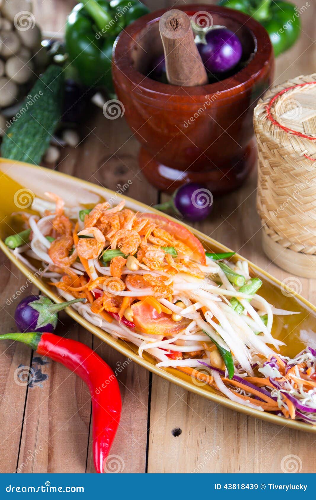 Som tum thai stock image. Image of shrimp, food, lime - 43818439