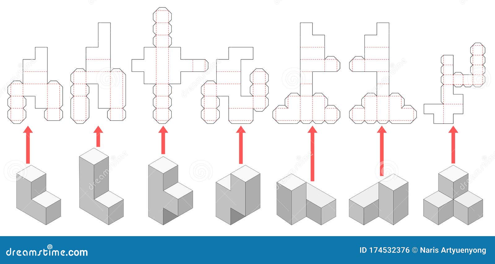 Soma Cube Die Cut Templates Stock Vector - Illustration of package ...