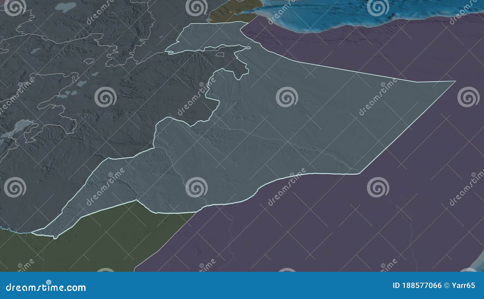 Somali, Ethiopia - Outlined. Administrative Stock Illustration ...