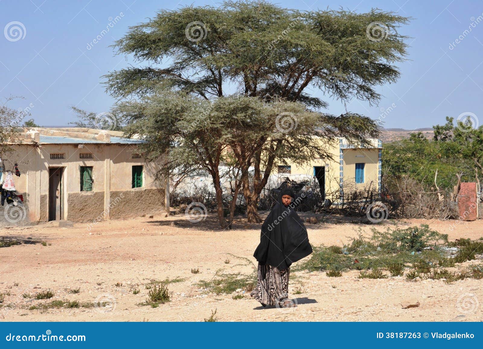 In the Somali village editorial stock photo. Image of landscape - 38187263
