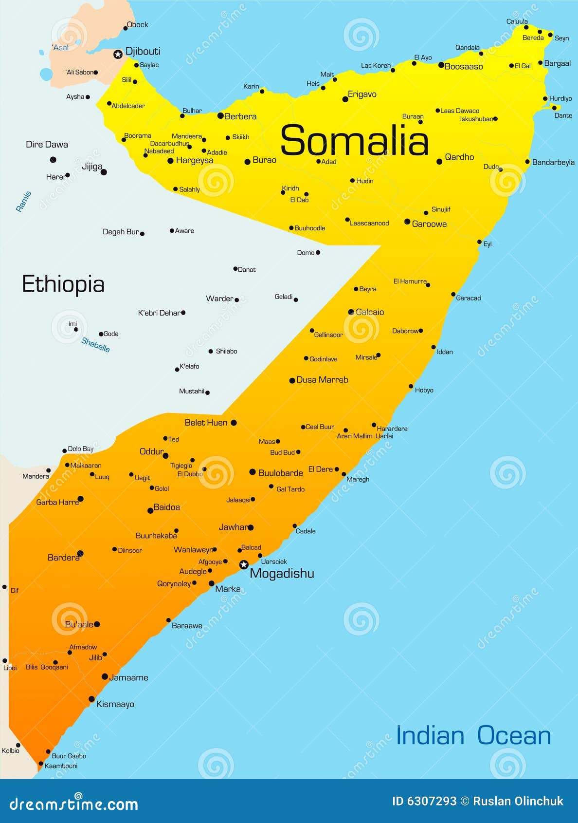 Somalia Map Vector Illustration | CartoonDealer.com #25879532