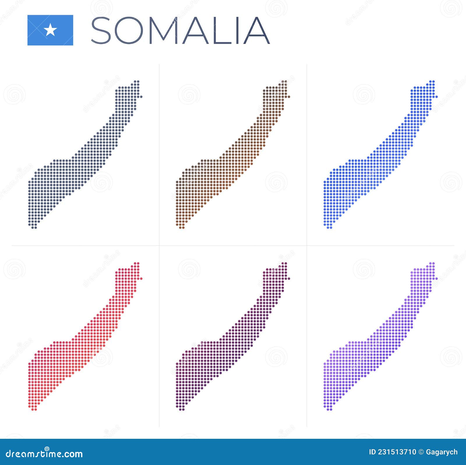 Somalia dotted map set. stock vector. Illustration of gray - 231513710