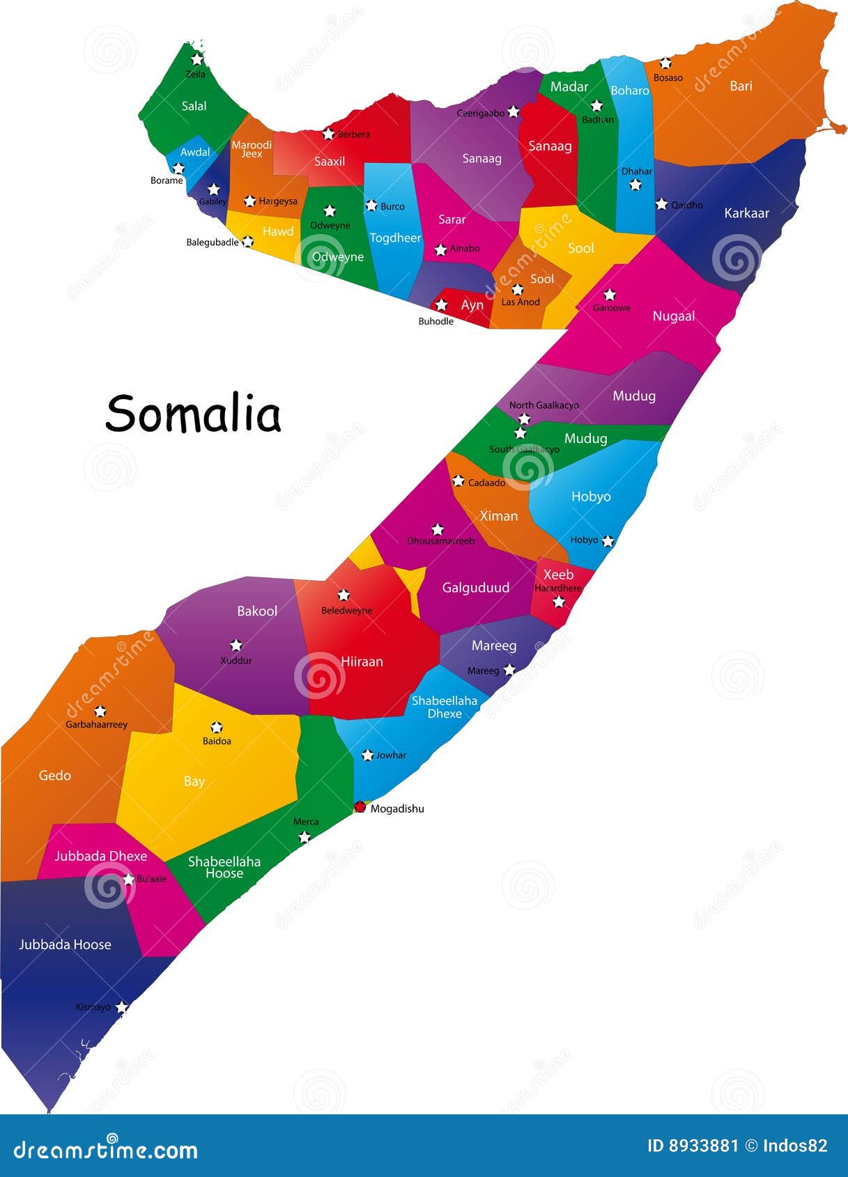 Somalia Map Stock Image - Image: 8933881