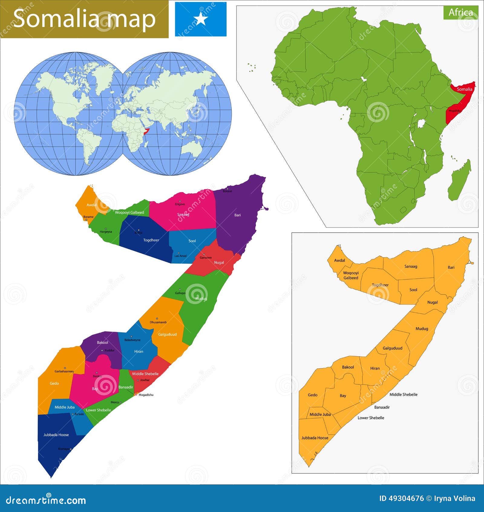 Somalia map stock vector. Illustration of maple, detailed - 49304676