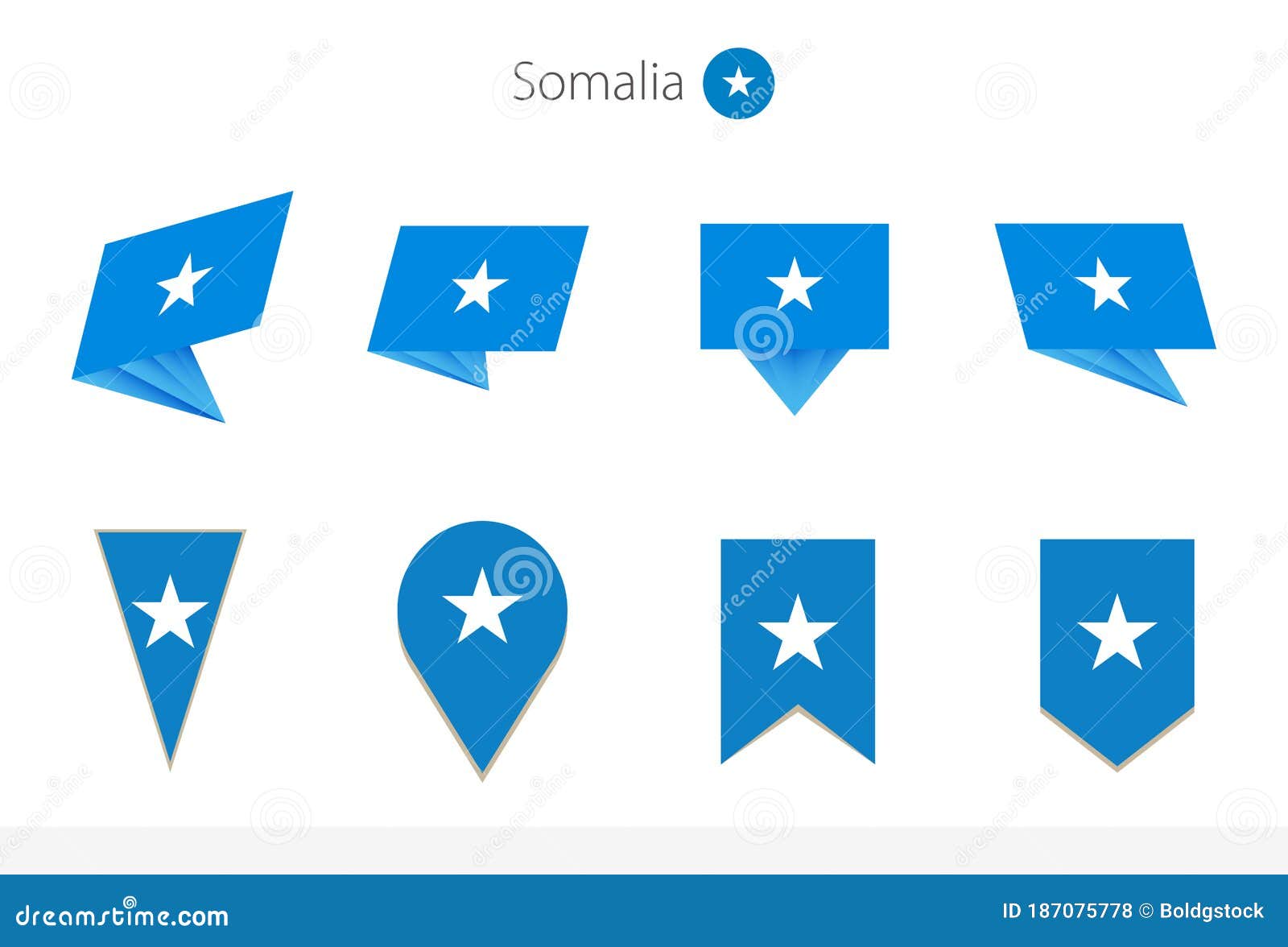 Somalia National Flag Collection, Eight Versions of Somalia Vector ...