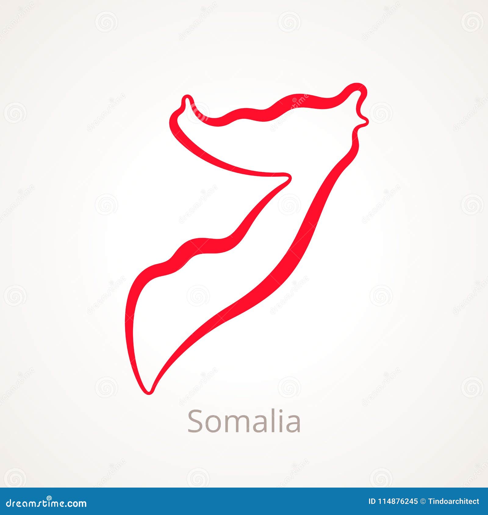 Somalia - Outline Map stock vector. Illustration of simple - 114876245