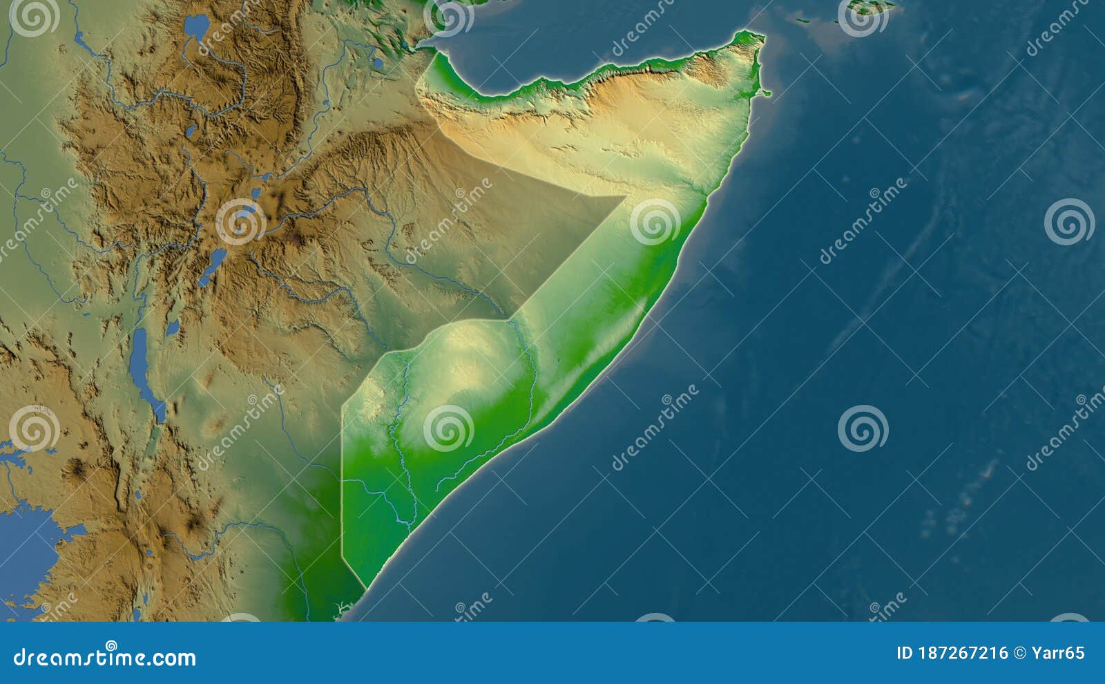 Somalia physical map