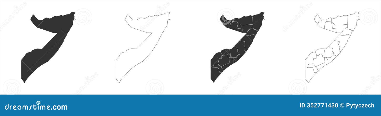 Somalia Political Map of Administrative Divisions Stock Illustration ...