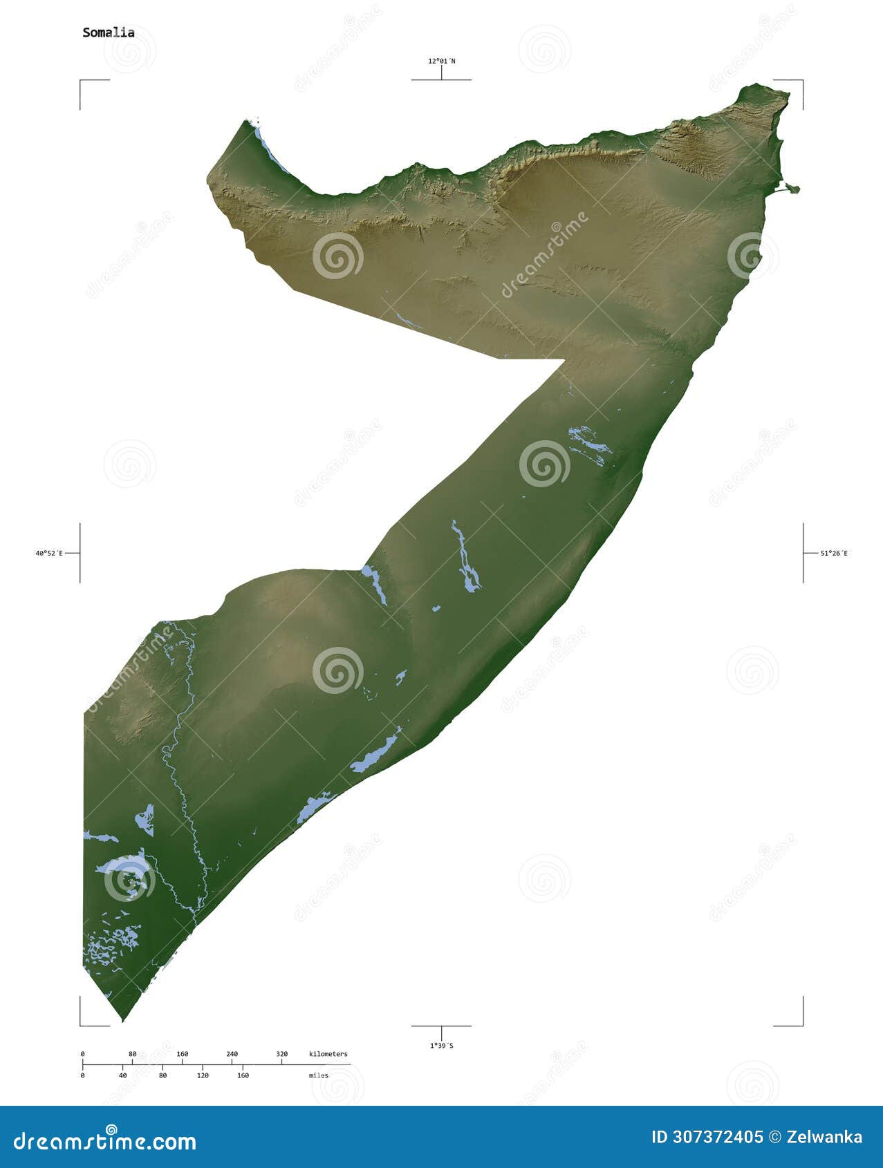 Somalia Shape on White. Pale Stock Illustration - Illustration of ...