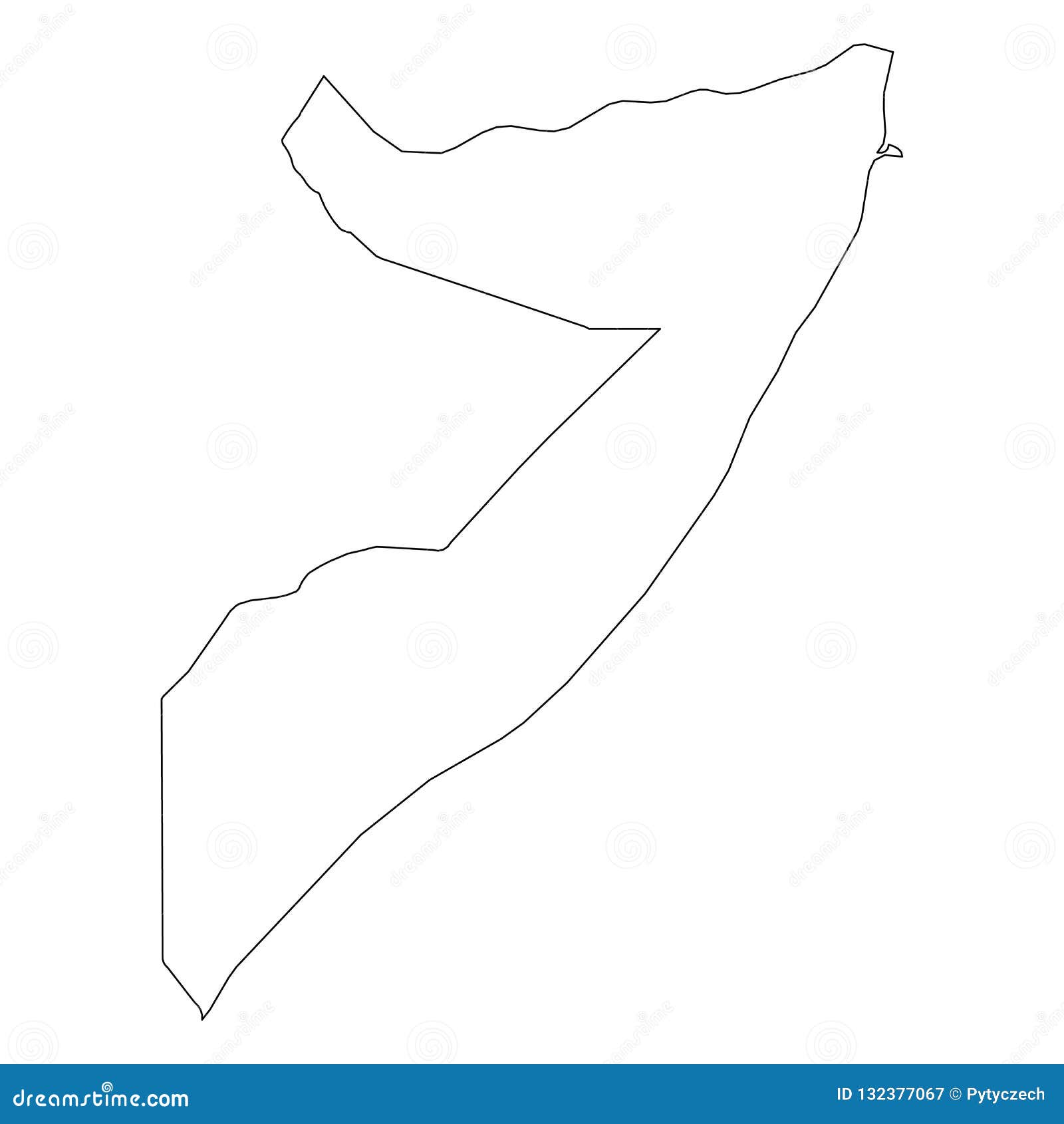 Somalia Map. Black Silhouette Country Map Isolated On White Background ...