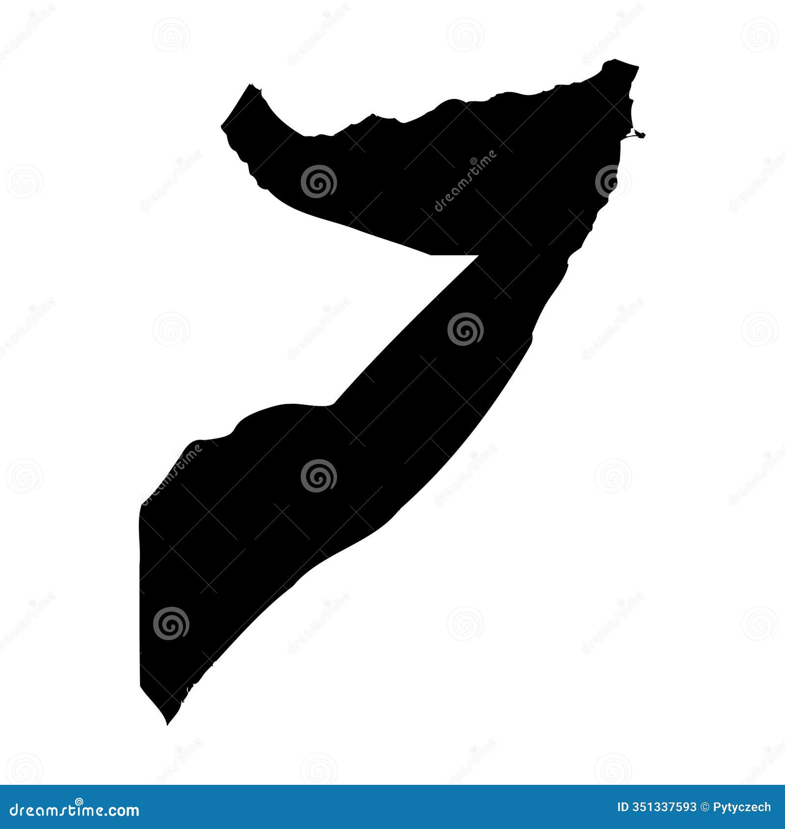 Bay Somalia Silhouette Map With Transparent Background Cartoon Vector ...