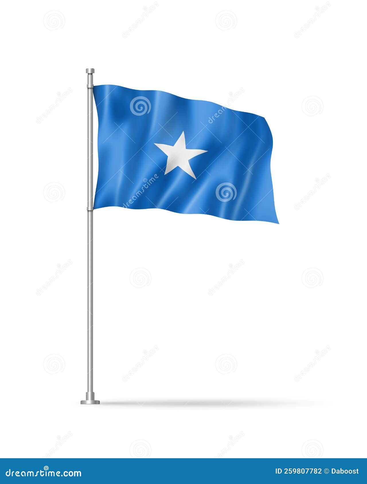 Somalian Flag Isolated on White Stock Illustration - Illustration of ...