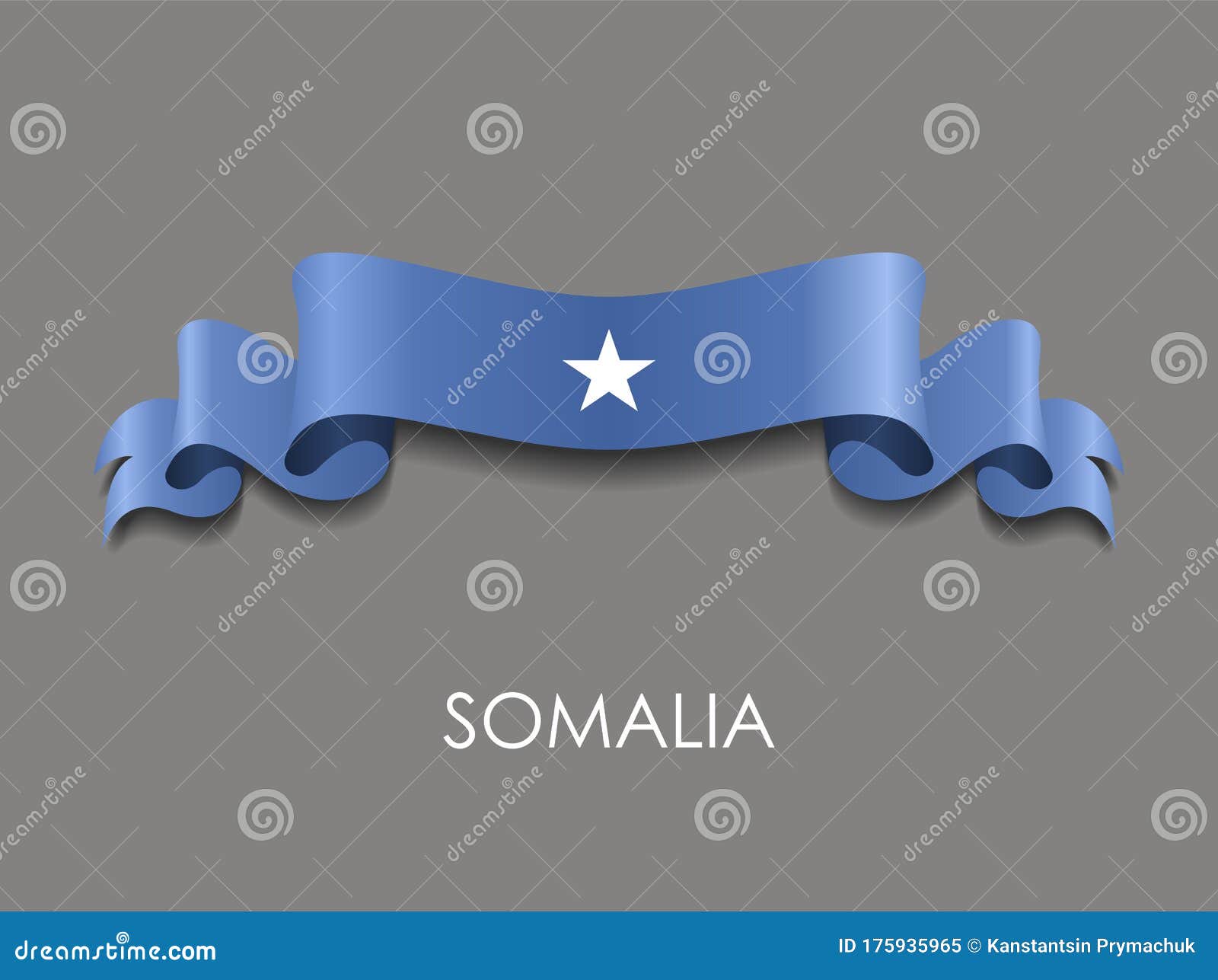 Somalian Flag Wavy Ribbon Background Vector Illustration Stock Vector Illustration Of