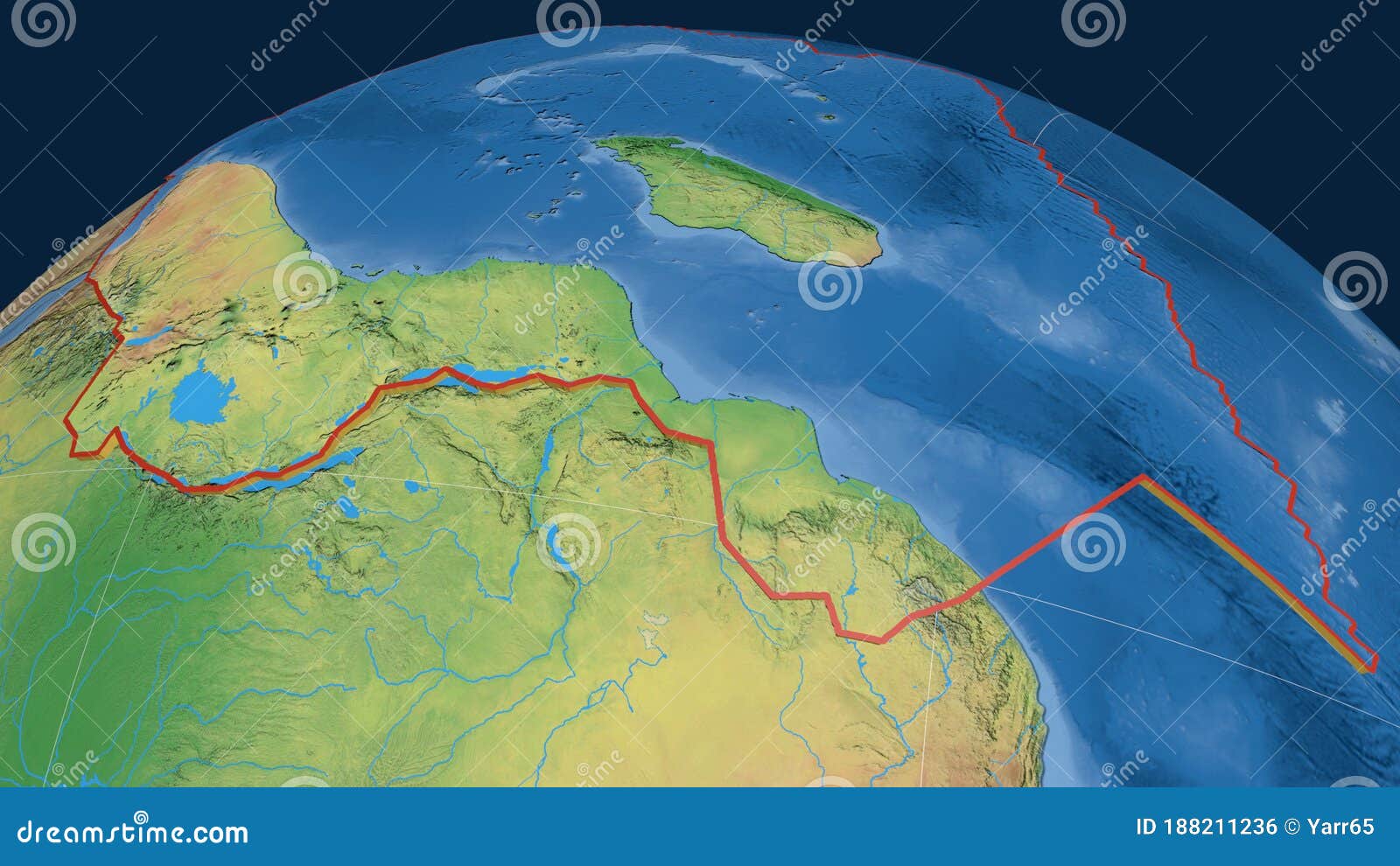 Somalian Plate Extruded - Natural Earth Stock Illustration ...