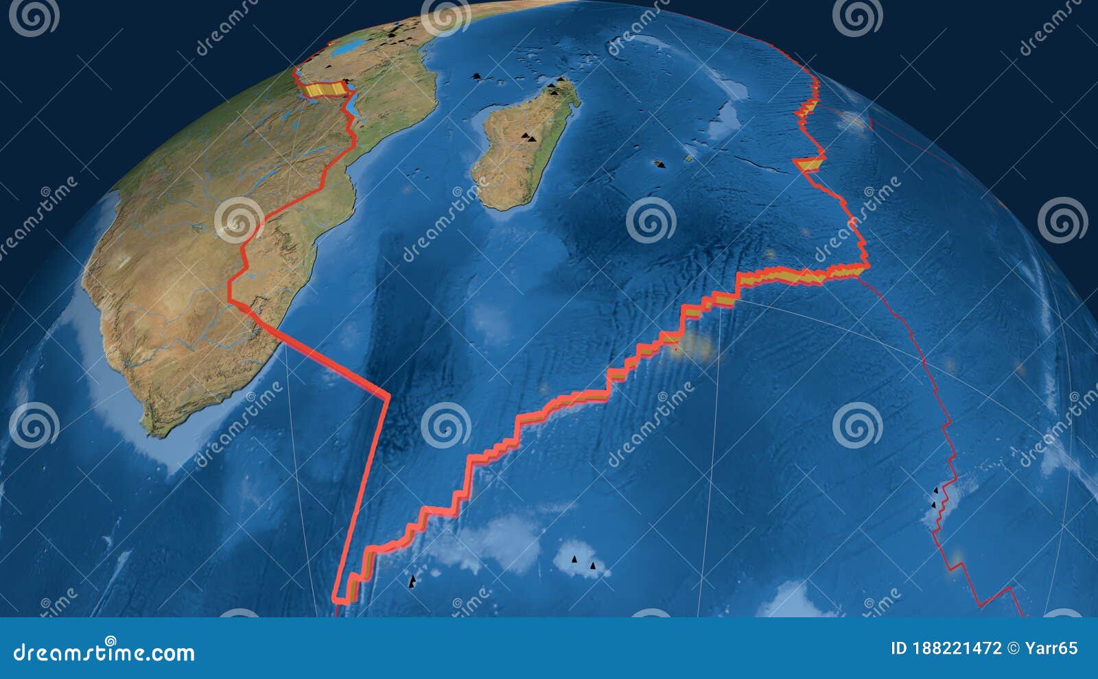 Somalian Plate Extruded - Satellite Stock Illustration - Illustration ...