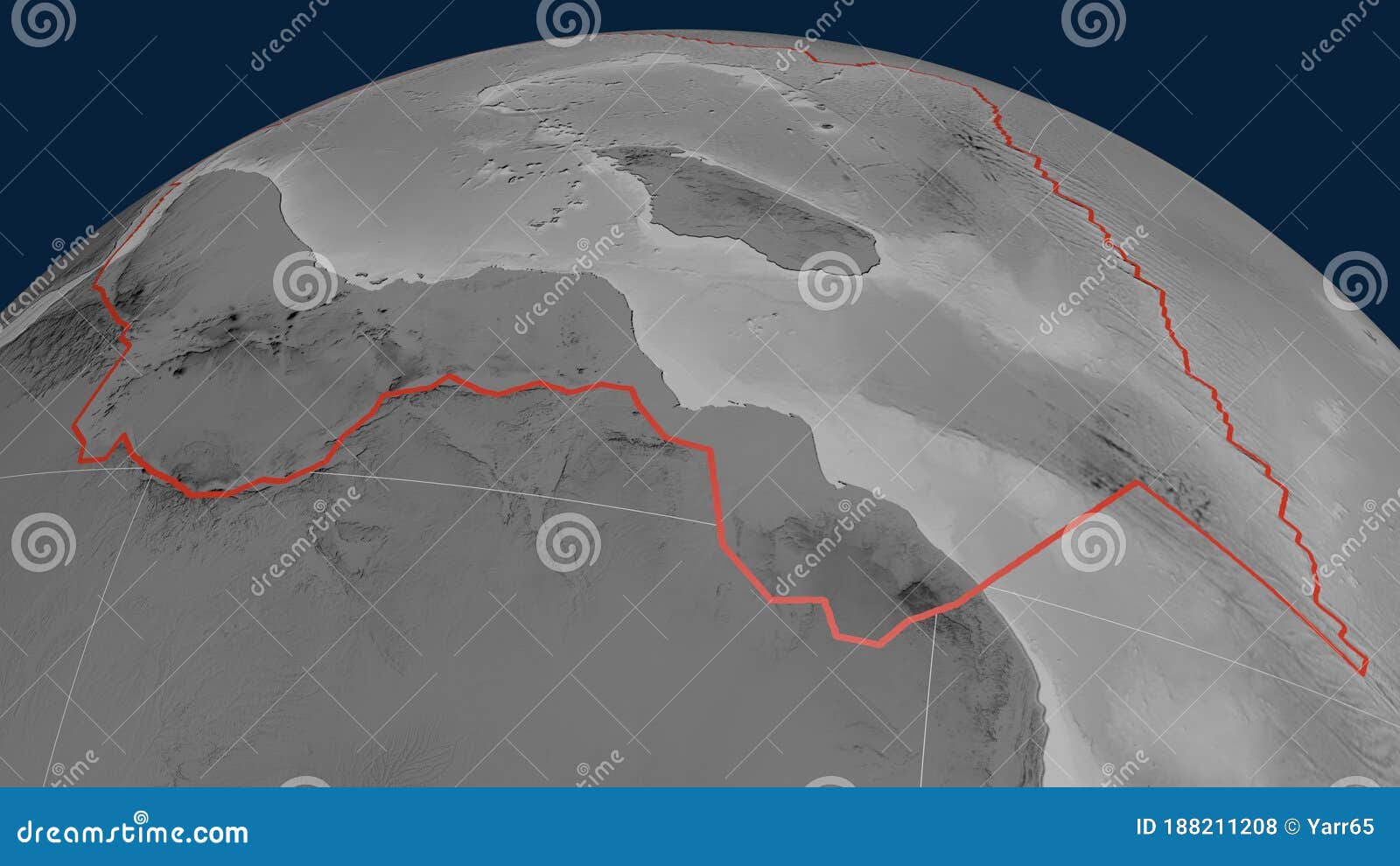 Somalian Plate Outlined - Grayscale Stock Illustration - Illustration ...