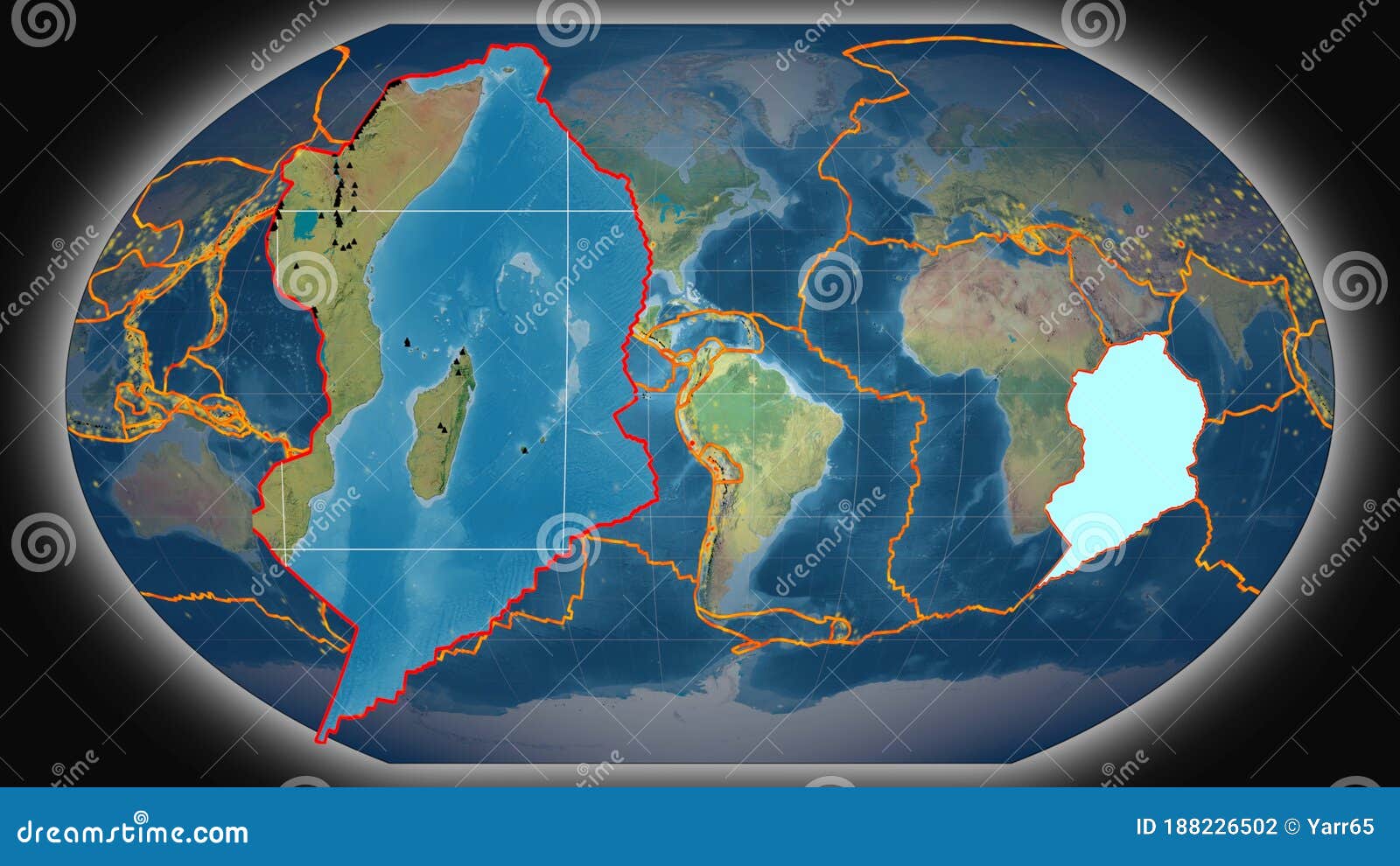 Somalian Plate Presented, Kavrayskiy Projection - Topographic Stock ...