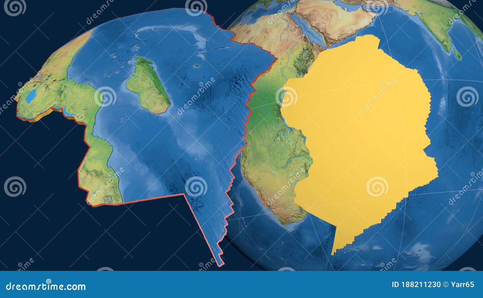 Somalian Plate Presented - Natural Earth Stock Illustration ...