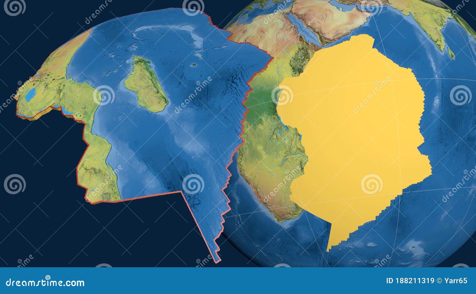 Somalian Plate Presented - Topographic Stock Illustration ...