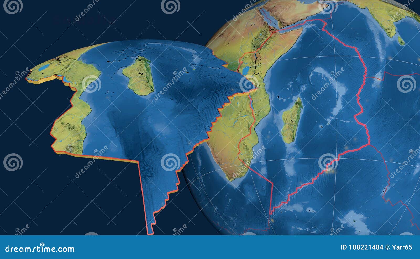 Somalian Plate Presented - Topographic Stock Illustration ...
